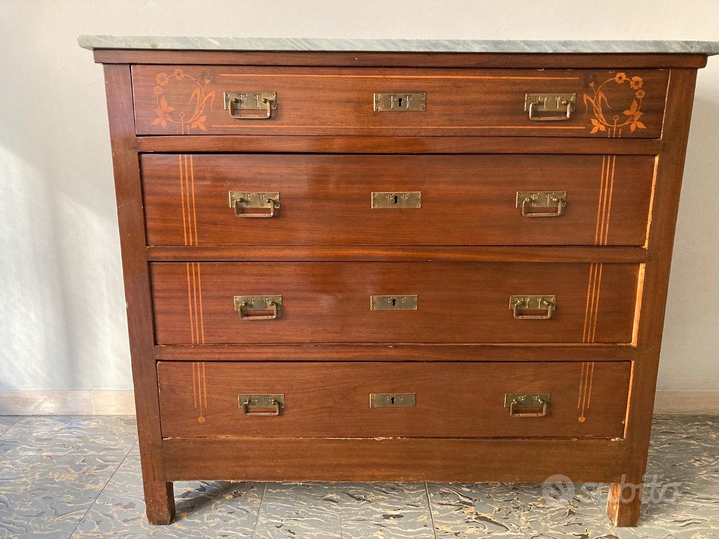 Comò Cassettone Liberty con piano in marmo - Arredamento e Casalinghi ...