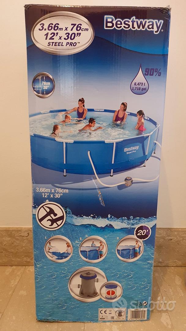 BESTWAY 56416 piscina Steel Pro 3,66m x 76cm - Giardino e Fai da te In ...