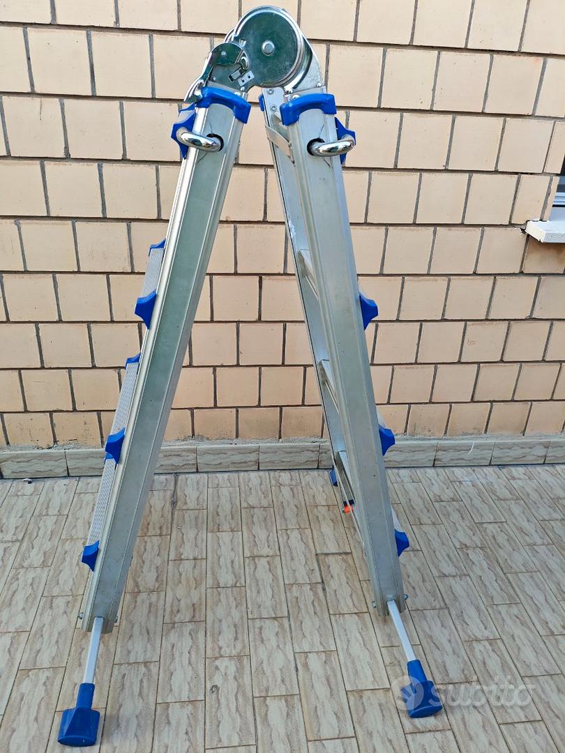 Scala Telescopica in Alluminio 4 + 4 gradini - Giardino e Fai da te In ...