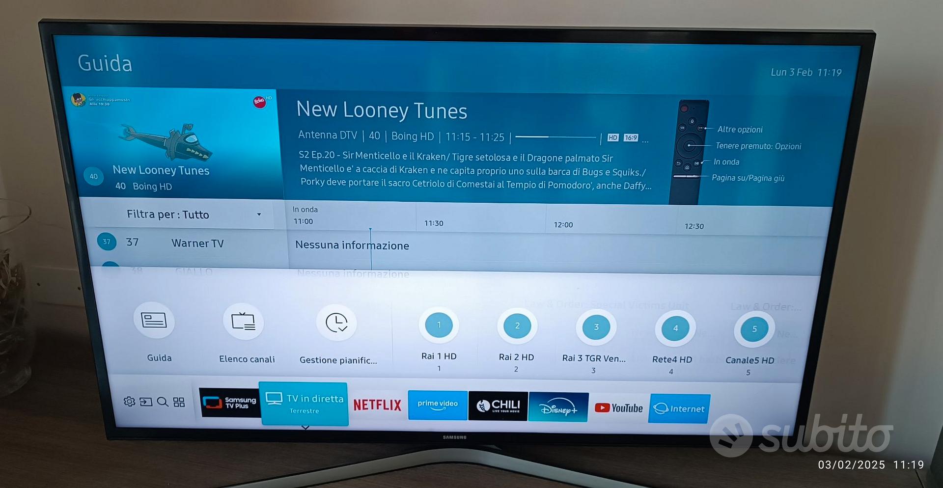 Samsung UE40MU6172U (40") 4K Ultra HD Smart TV - Audio/Video In vendita ...