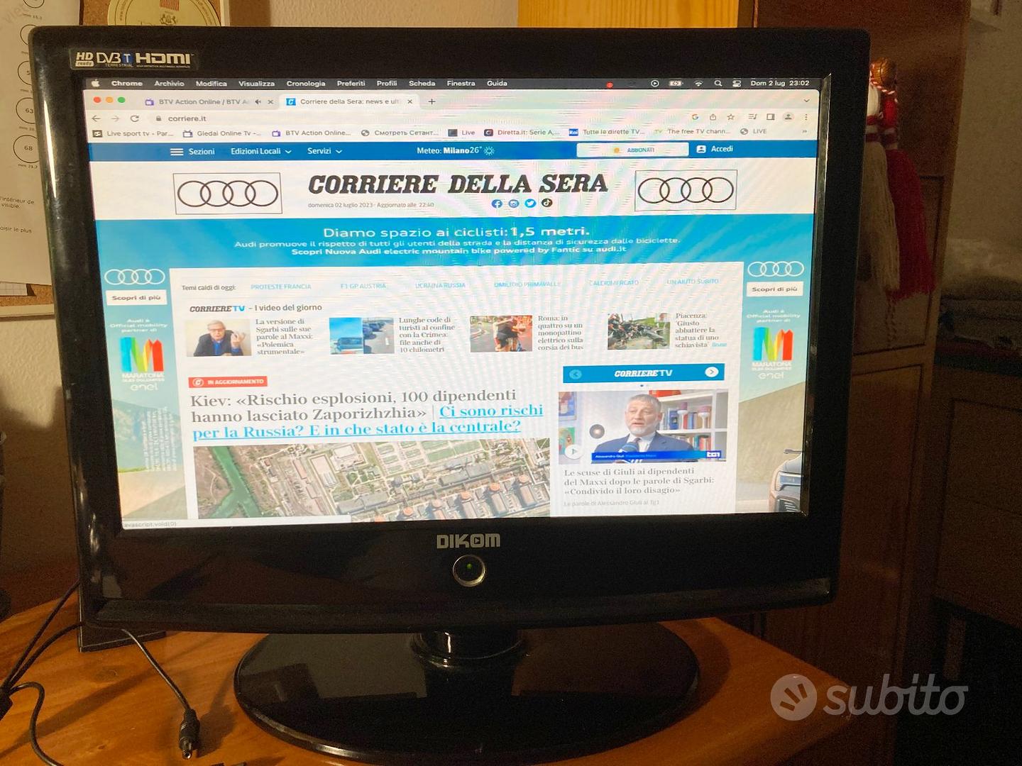 TV Monitor HD Dikom 20 pollici con telecomando - Audio/Video In vendita ...