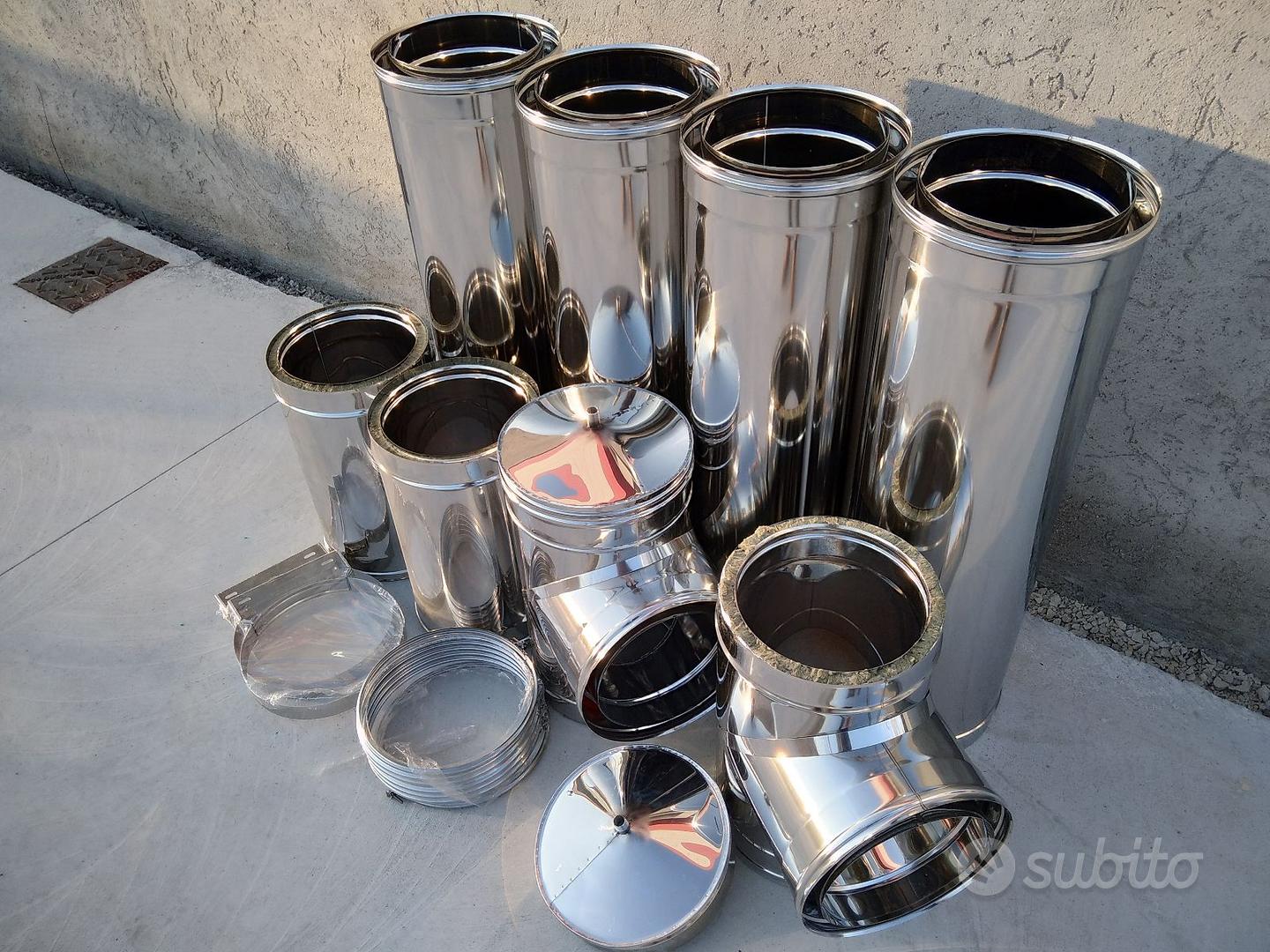 Tubo inox camino doppia parete coibentato 250-300 - Giardino e Fai da ...