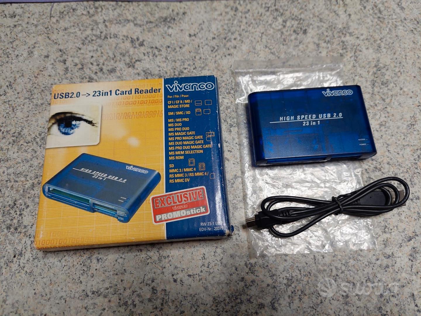 CARD READER- LETTORE SCHEDE USB2.0 >23 /1 -VIVANCO - Informatica In vendita a Catania