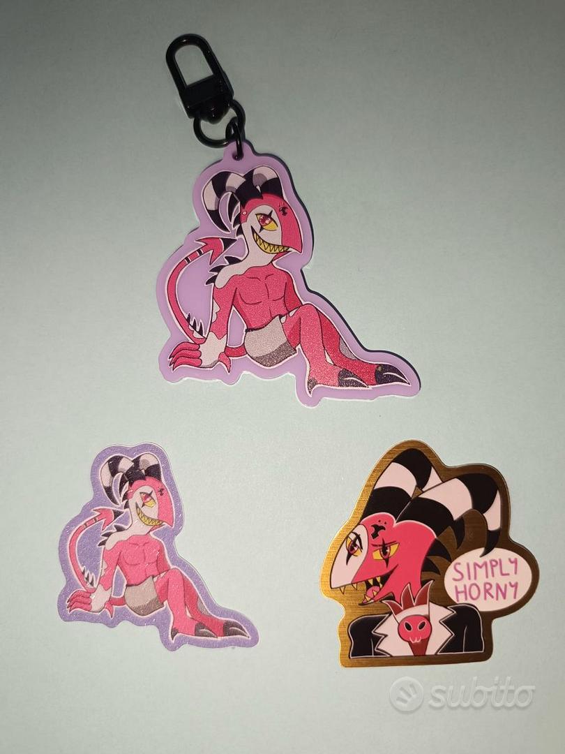 set keychain + 2 stickers Blitzo Helluva boss - Collezionismo In ...