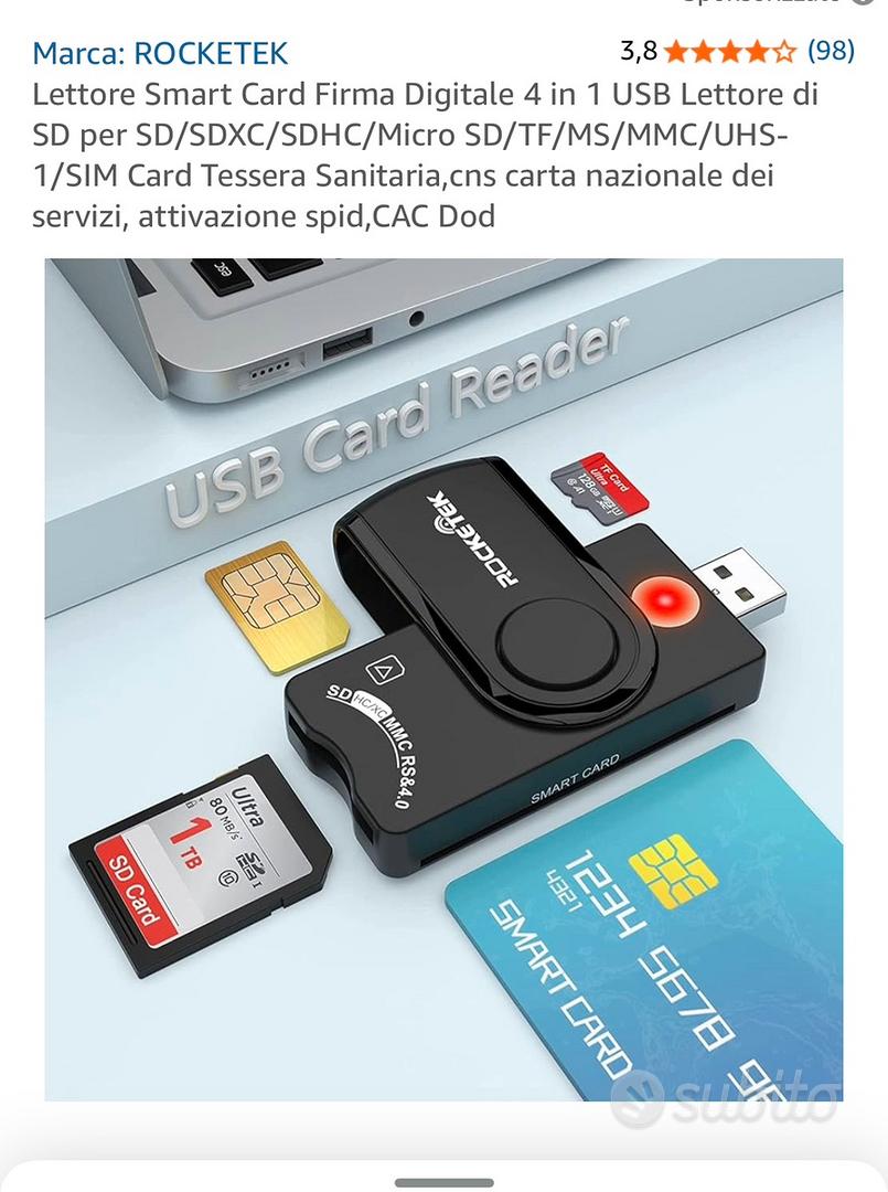 Lettore Smart Card Firma Digitale 4 in 1 USB - Informatica In vendita a ...