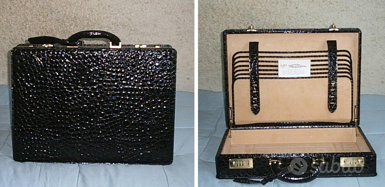 Valigetta 24 ore in coccodrillo nero - Abbigliamento e Accessori In ...