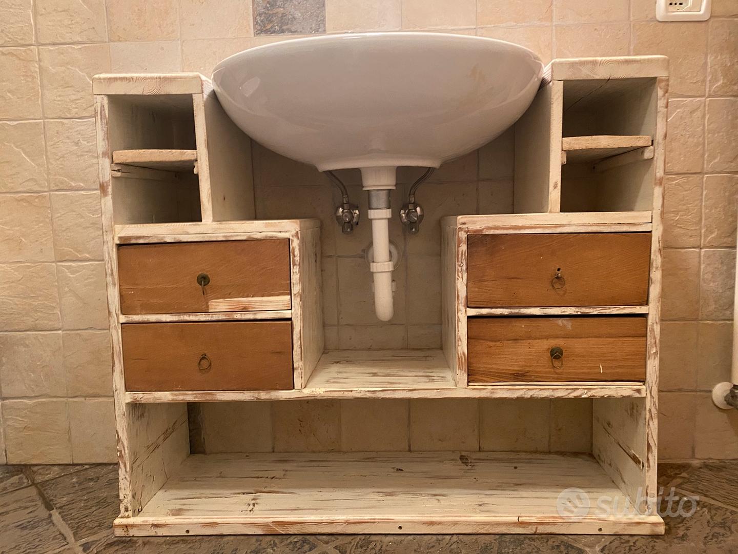 Sottolavabo rustico per bagno piu specchio - Arredamento e Casalinghi ...