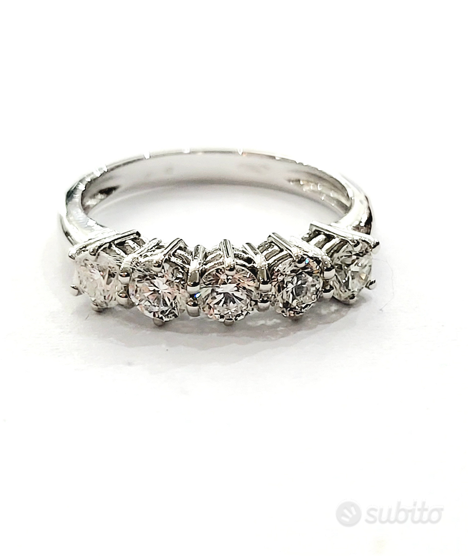 Subito - Gioielleria Corvino - Anello Riviera 5 Diamanti in Oro bianco ...