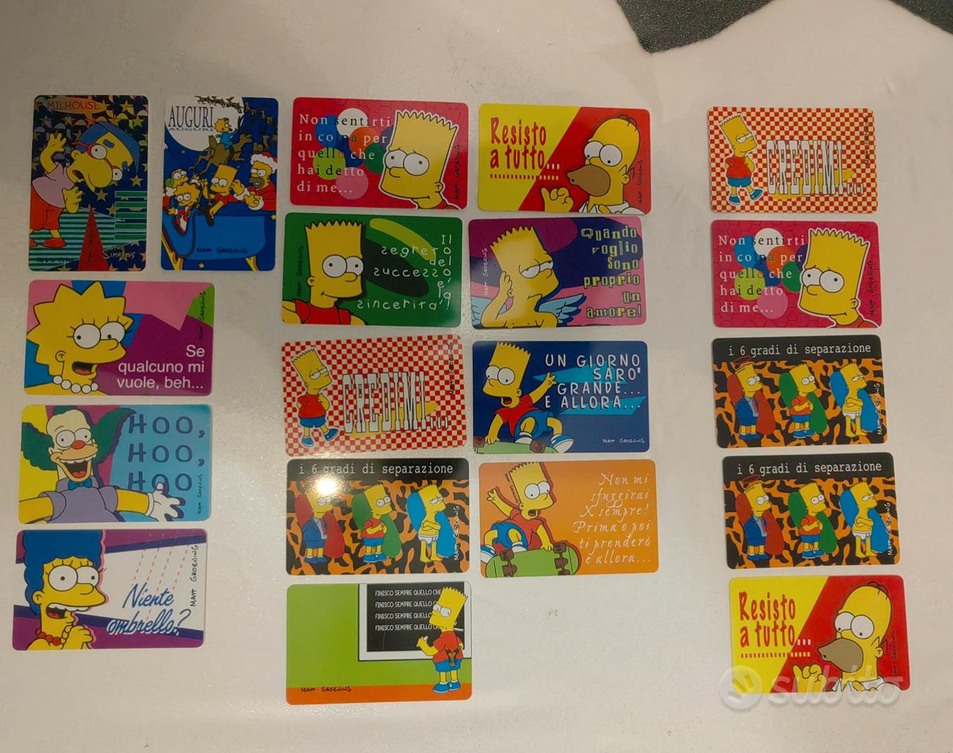 Lotto Card Ferrero Simpson anni 90 - Collezionismo In vendita a Taranto
