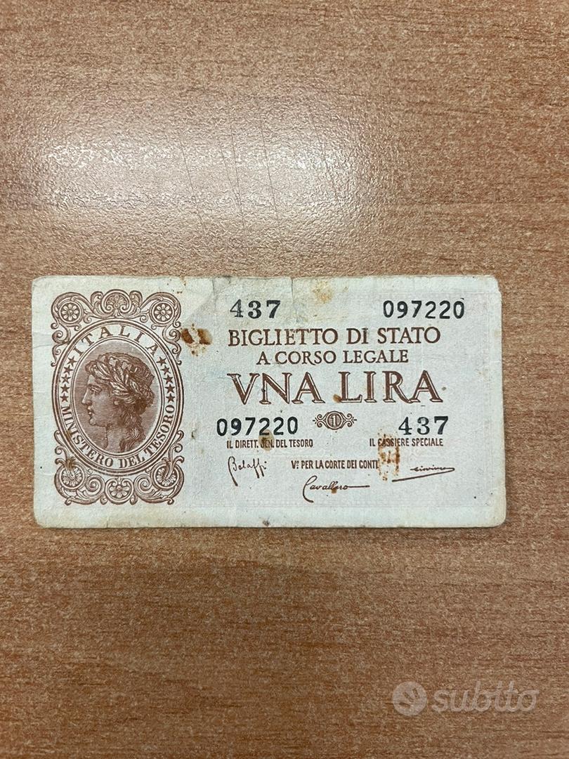 Banconota UNA LIRA numismatica collezione rara - Collezionismo In ...