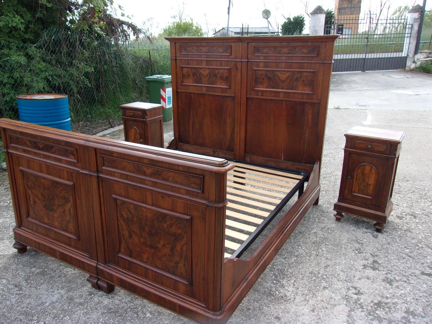 Letto in radica con comodini vintage - Arredamento e Casalinghi In vendita a Mantova