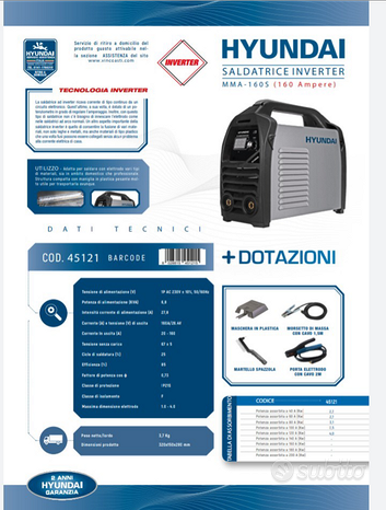 Saldatrice inverter 160 ampere