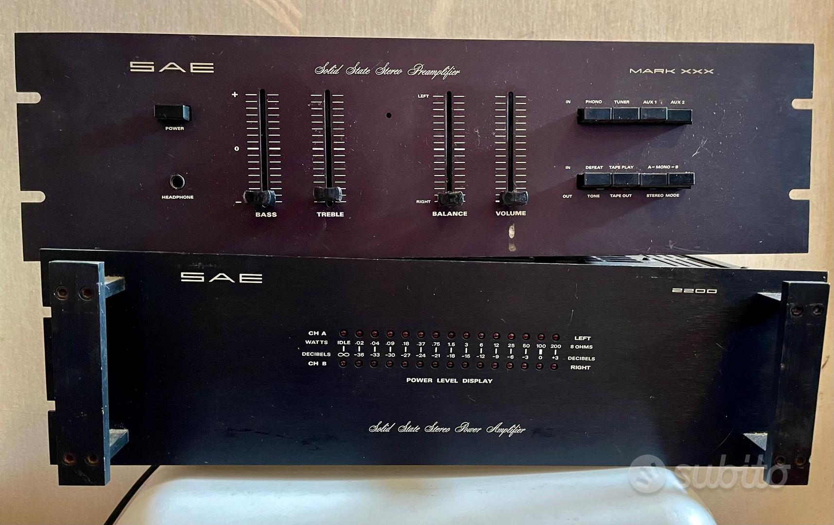 SAE Amplifier 2200 e Preamplifier MARK XXX - Audio/Video In vendita a Padova
