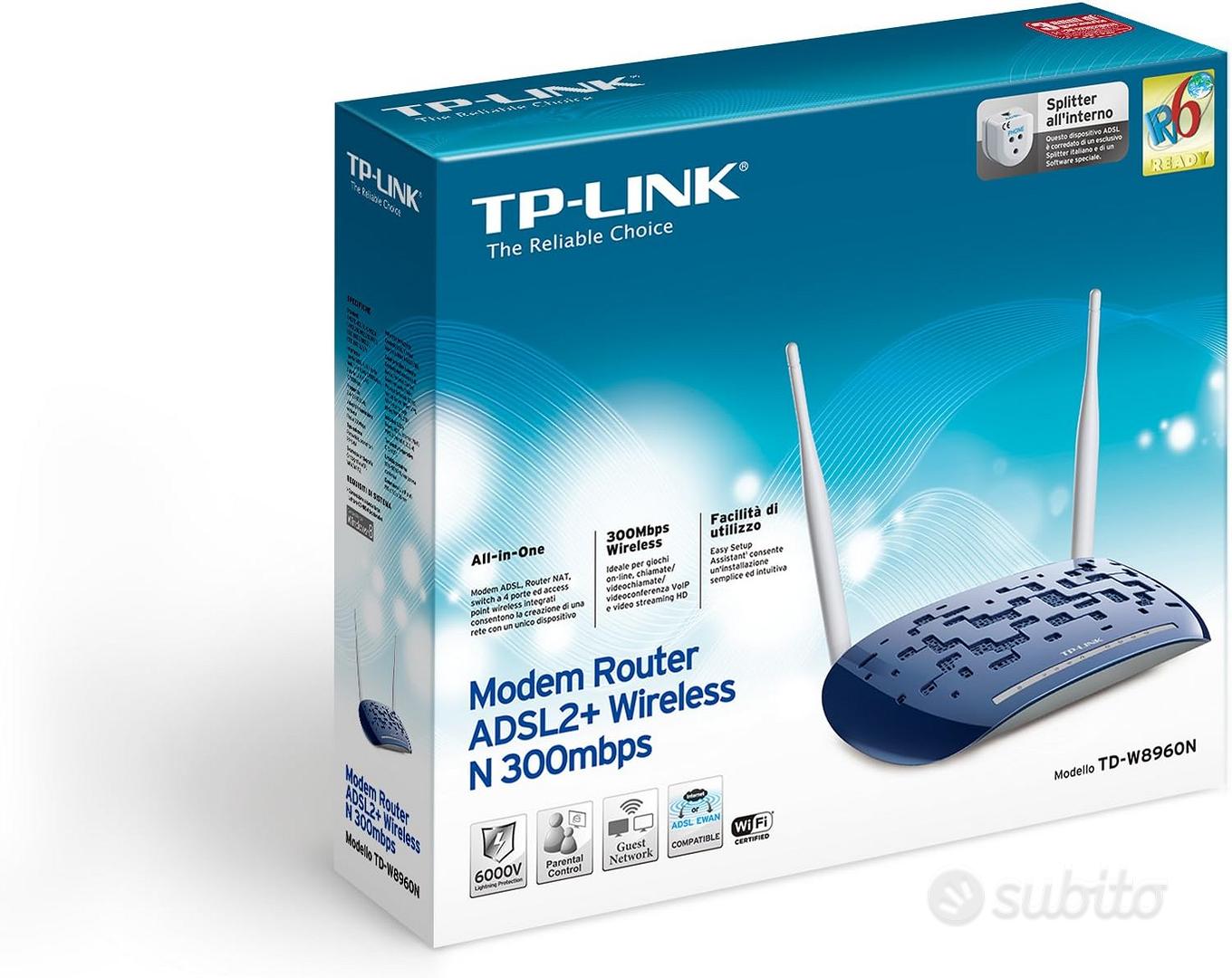 TP-LINK TD-W8960N Router Modem ADSL2+ Wireless N 3 - Informatica In ...