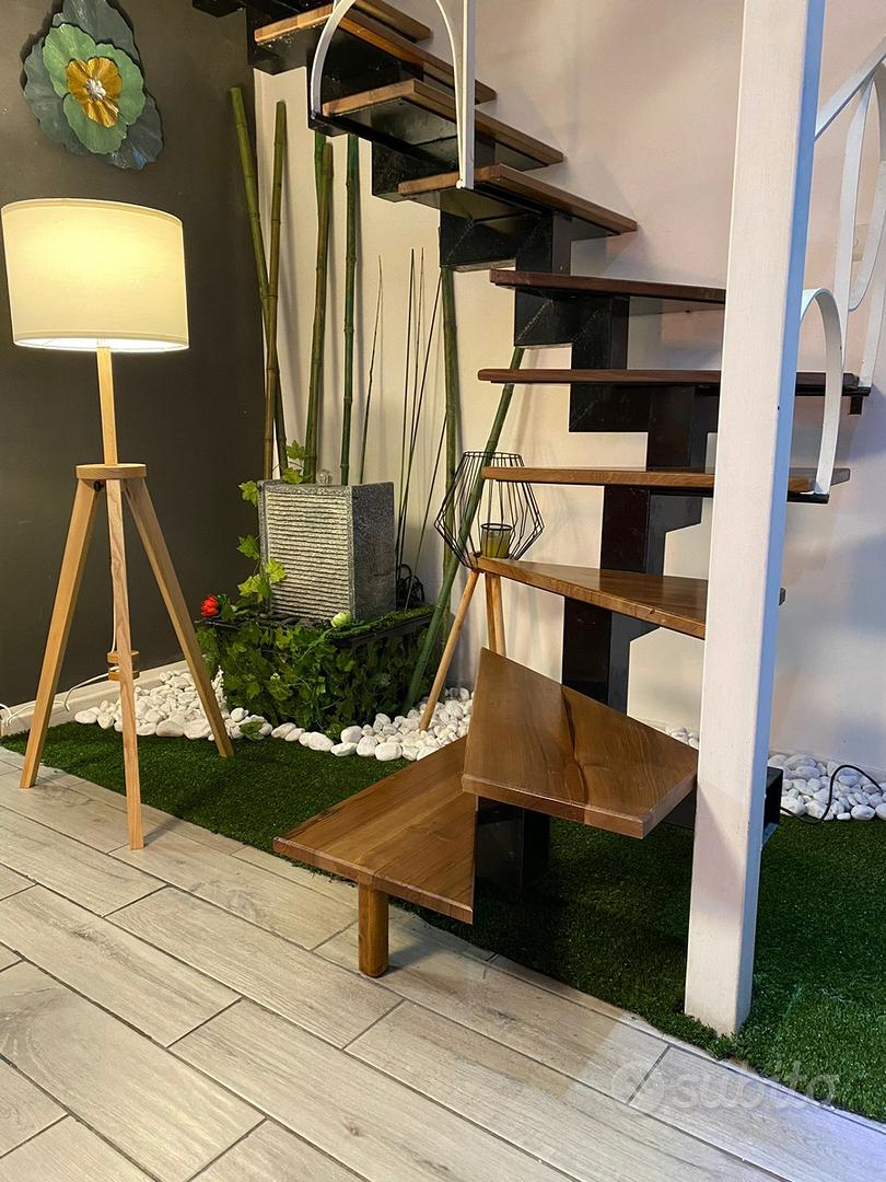 Scala in ferro con gradini in legno artigianale - Arredamento e ...