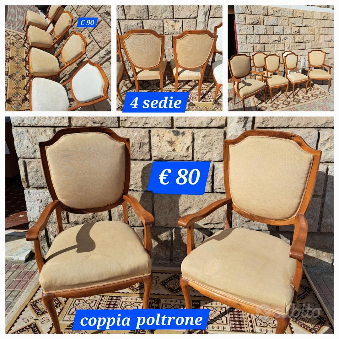 Coppia Poltrone 4 Sedie imbottite classiche - Arredamento e Casalinghi In vendita a Cagliari