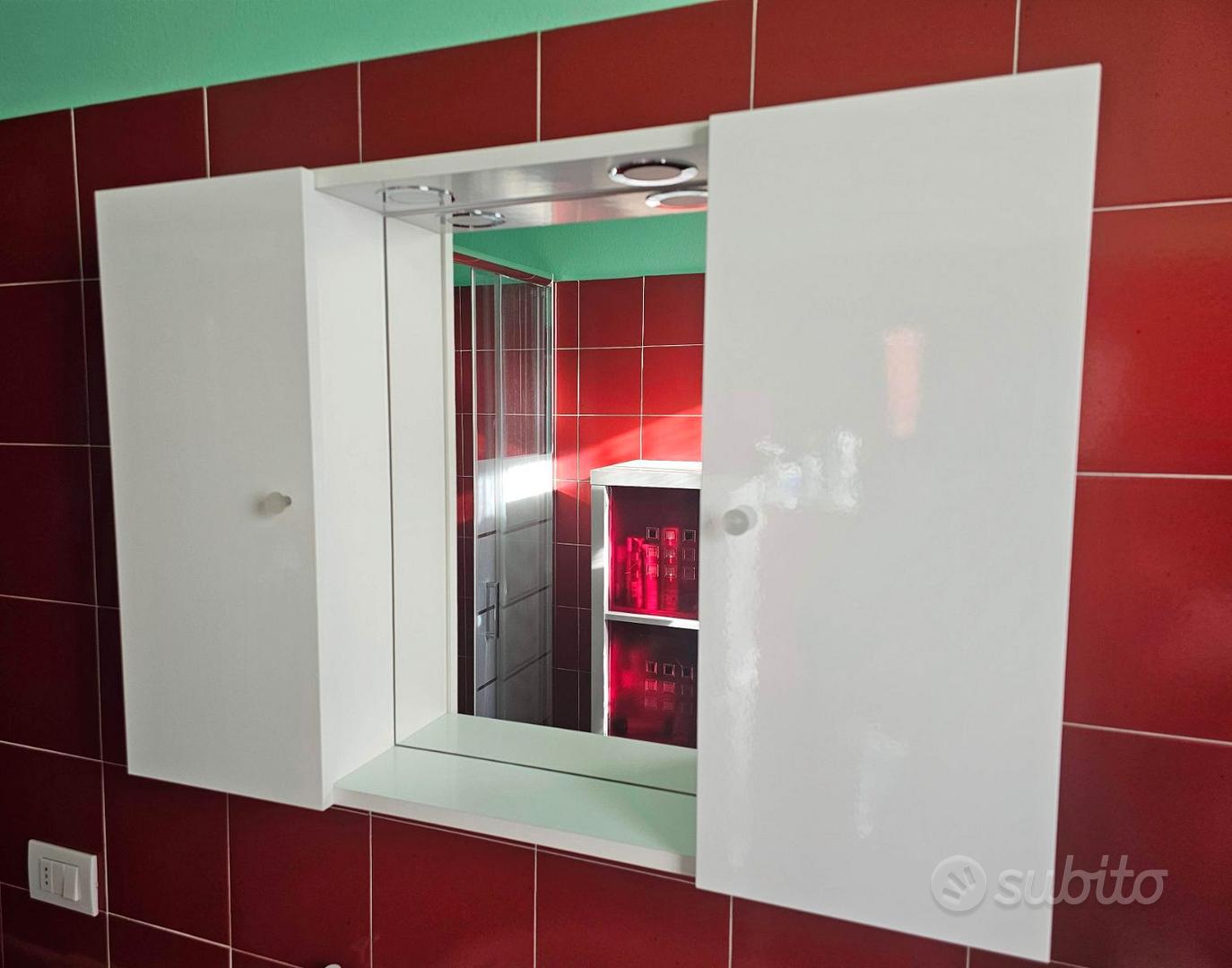 Mobile specchio bagno con ante e luci 85x60x15 - Arredamento e ...