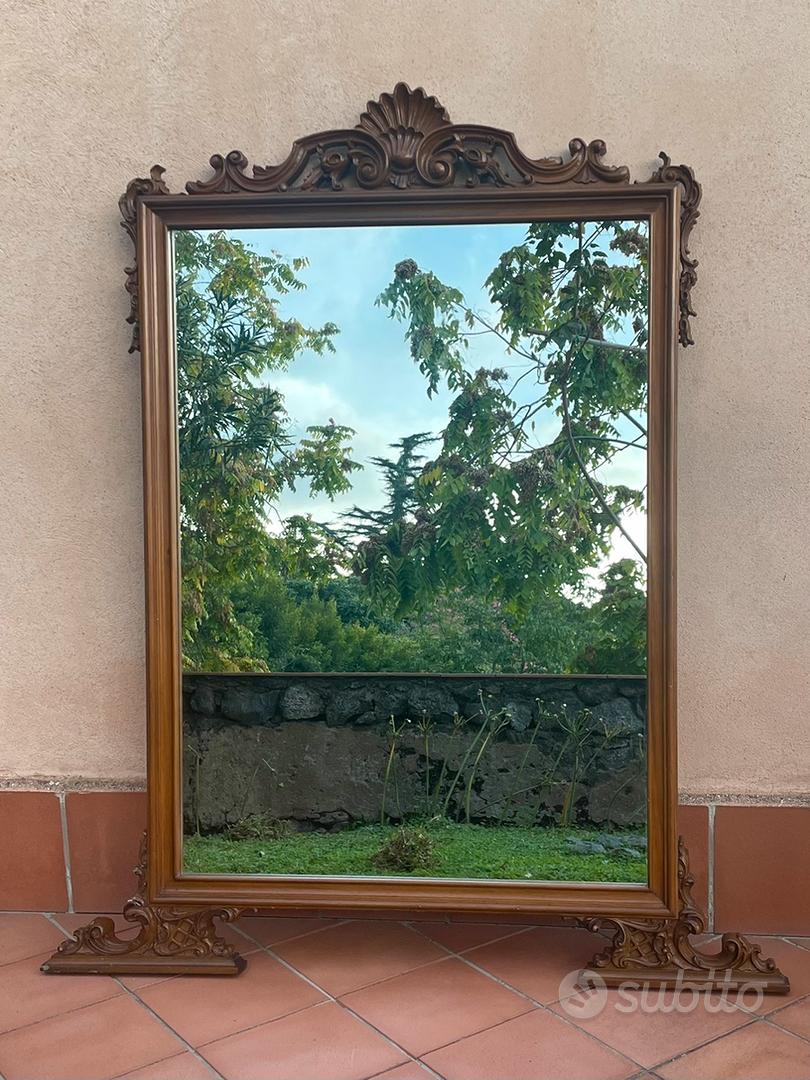 Specchio antico cornice lavorata in legno 127x107 - Arredamento e ...