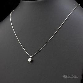 Subito - ORO 2000 - COLLANA PUNTO LUCE ORO BIANCO 18KT DIAMANTI 0.40CT ...