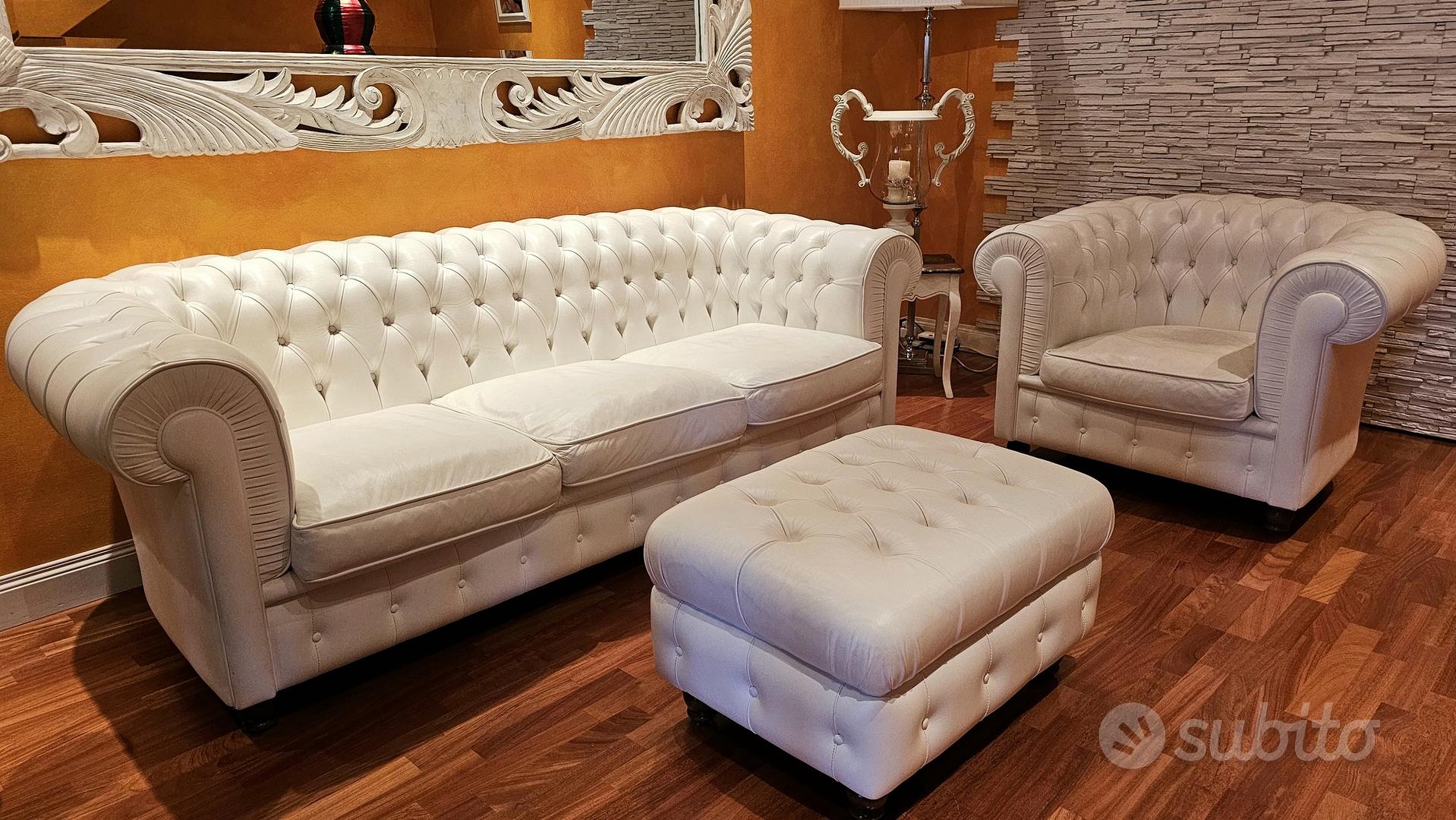 SALOTTO CHESTERFIELD BIANCO - Arredamento e Casalinghi In vendita a Roma
