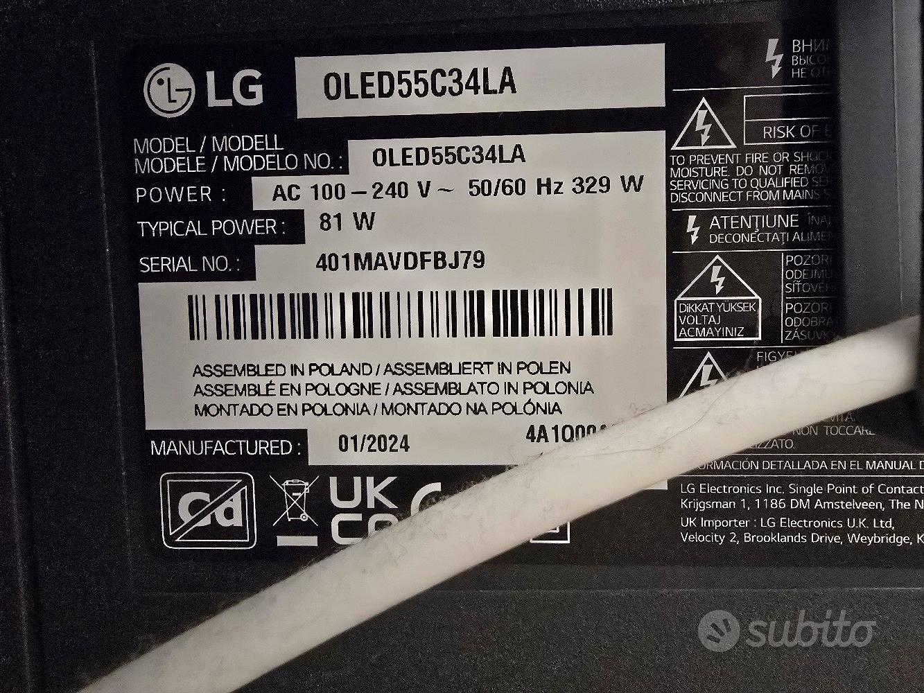 tv lg oled evo c3 55" - Audio/Video In vendita a Genova