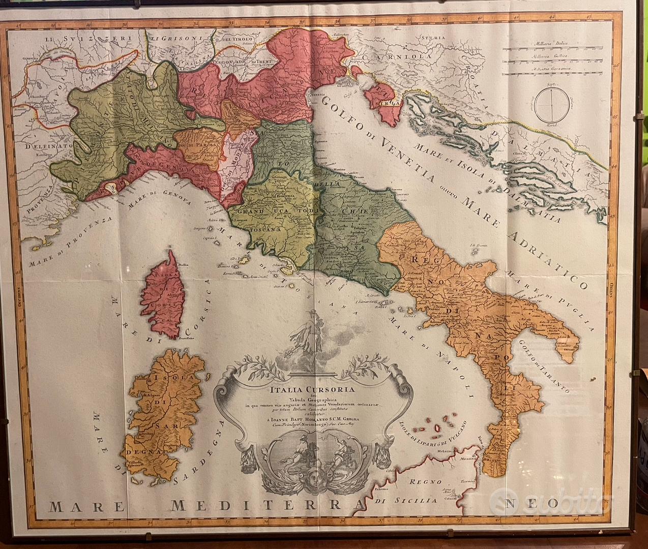 Cartina 1700 - museo postale italiano - Collezionismo In vendita a Monza e della Brianza