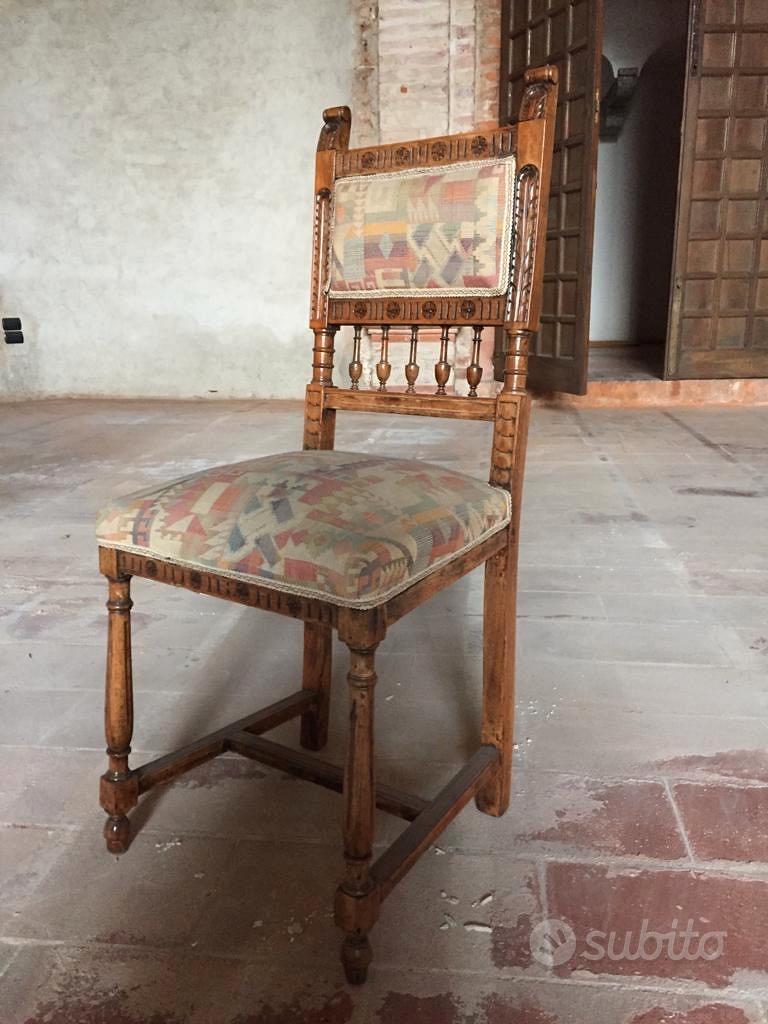 Sedia antica in legno e stoffa - Arredamento e Casalinghi In vendita a ...