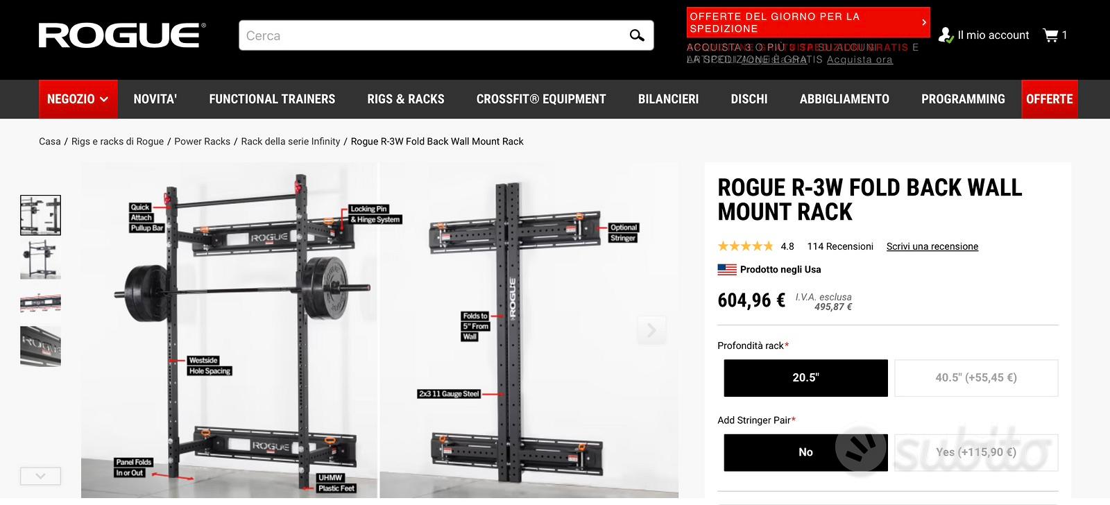 Rack Rogue R-3W Fold Back Wall Mount – Come nuovo - Sports In vendita a ...