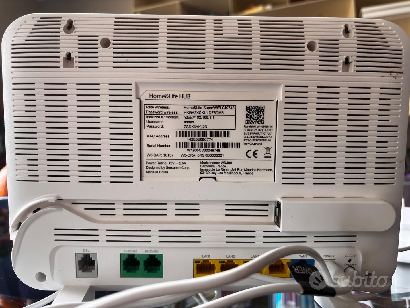 Modem Router WindTre Home&Life HUB WD300 Sercomm - Informatica In ...