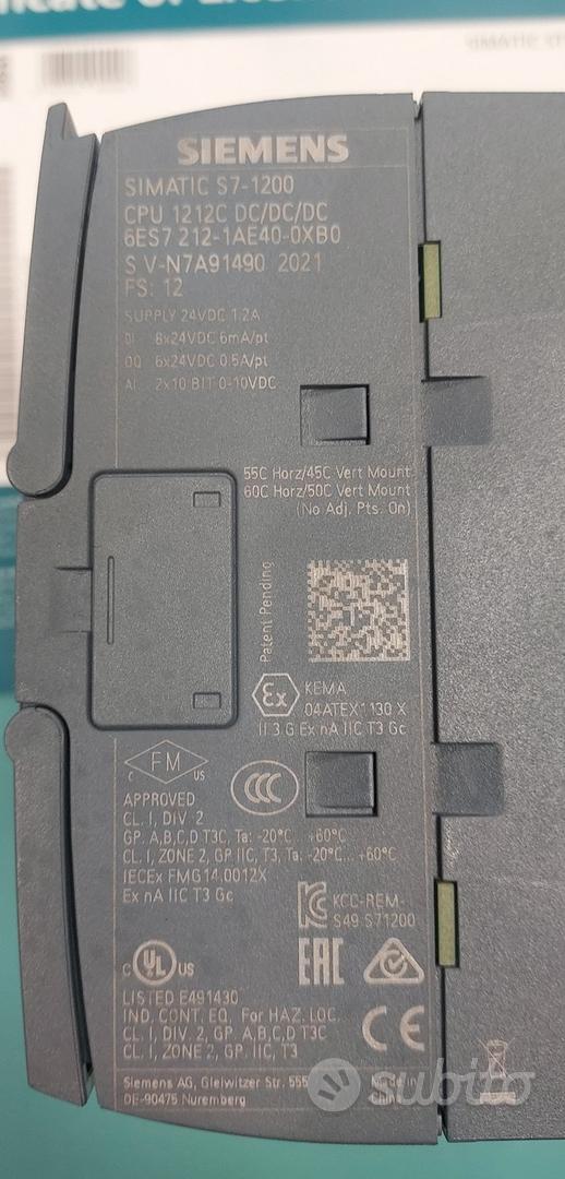 Siemens PLC S7 1200 + TIA PORTAL V17 + LICENZA - Informatica In vendita ...
