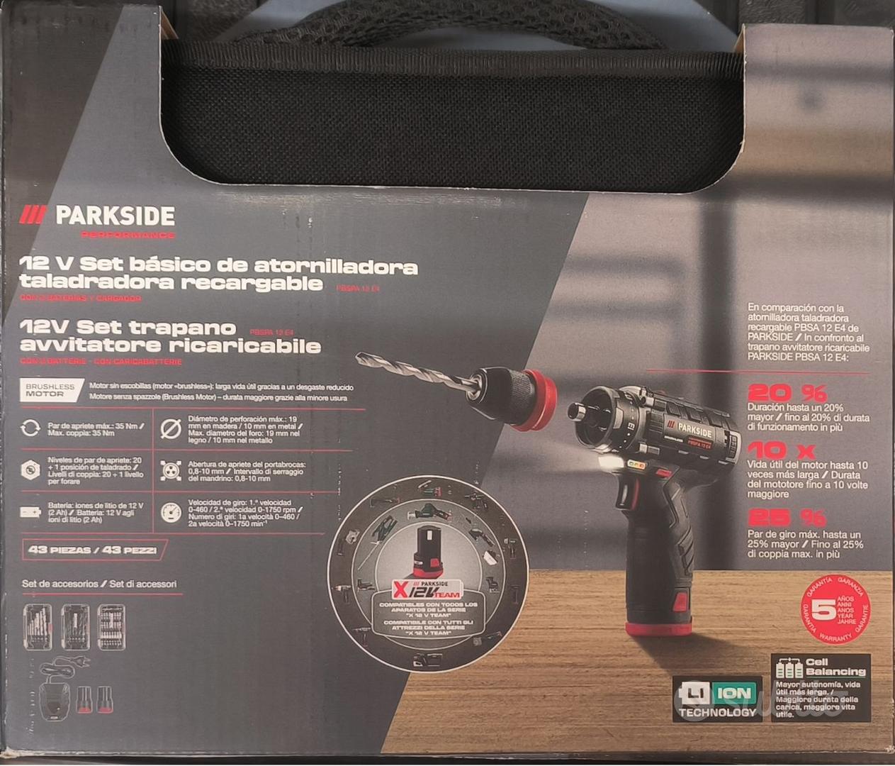 Nuovo!Trapano Avvitatore Parkside 12v GARANZIA - Giardino e Fai da te ...