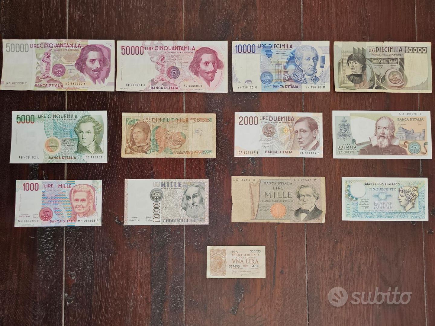 Banconote Originali Varie Lira Italiana - Collezionismo In vendita a Bari