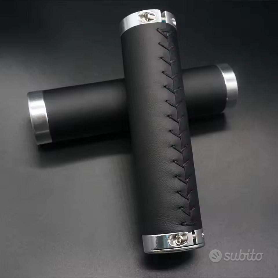 Manopole manubrio mtb in pelle nera 22mm - Biciclette In vendita a ...