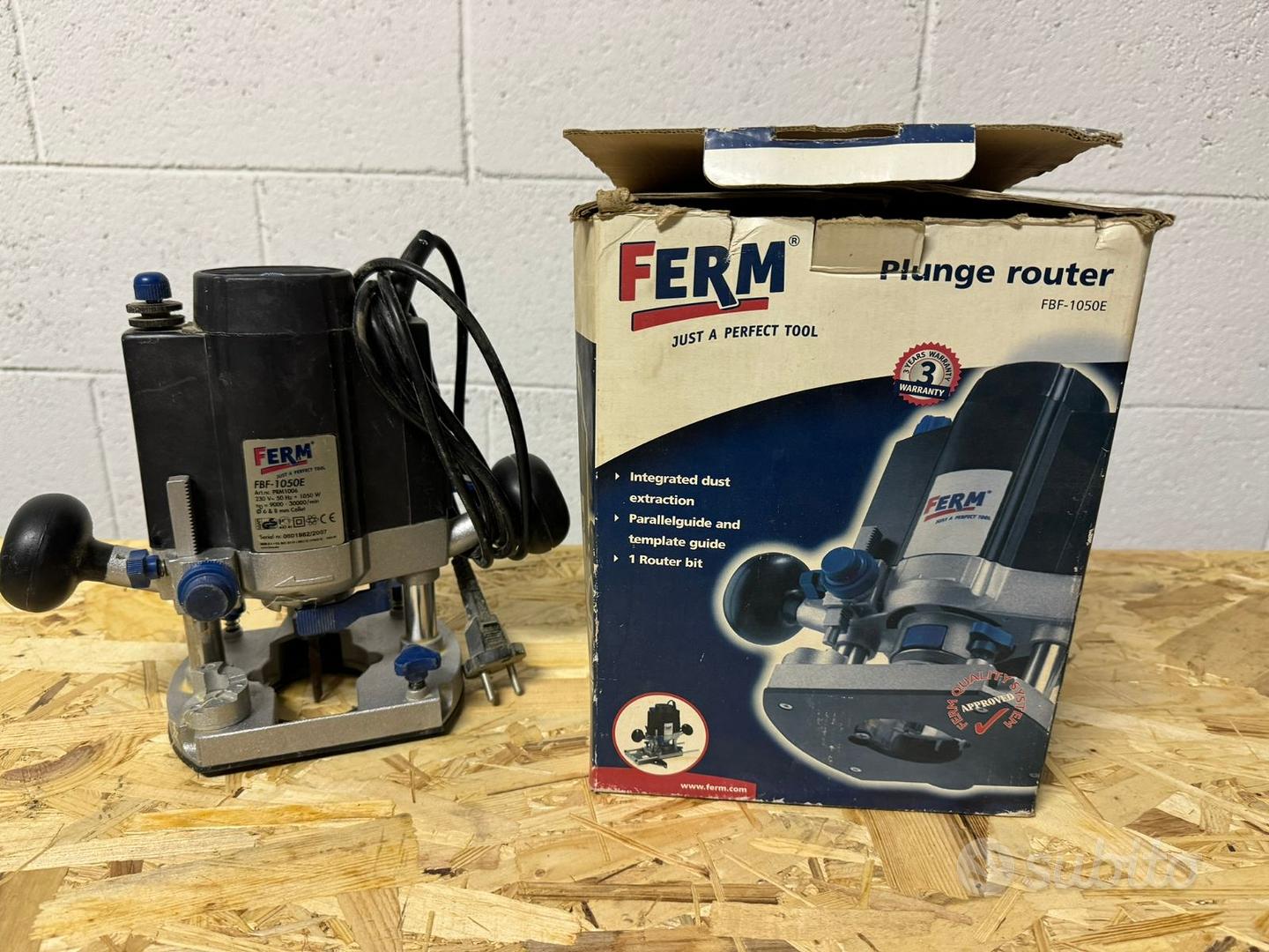 fresatrice verticale ferm plunge router FBF-1050E - Giardino e Fai da ...