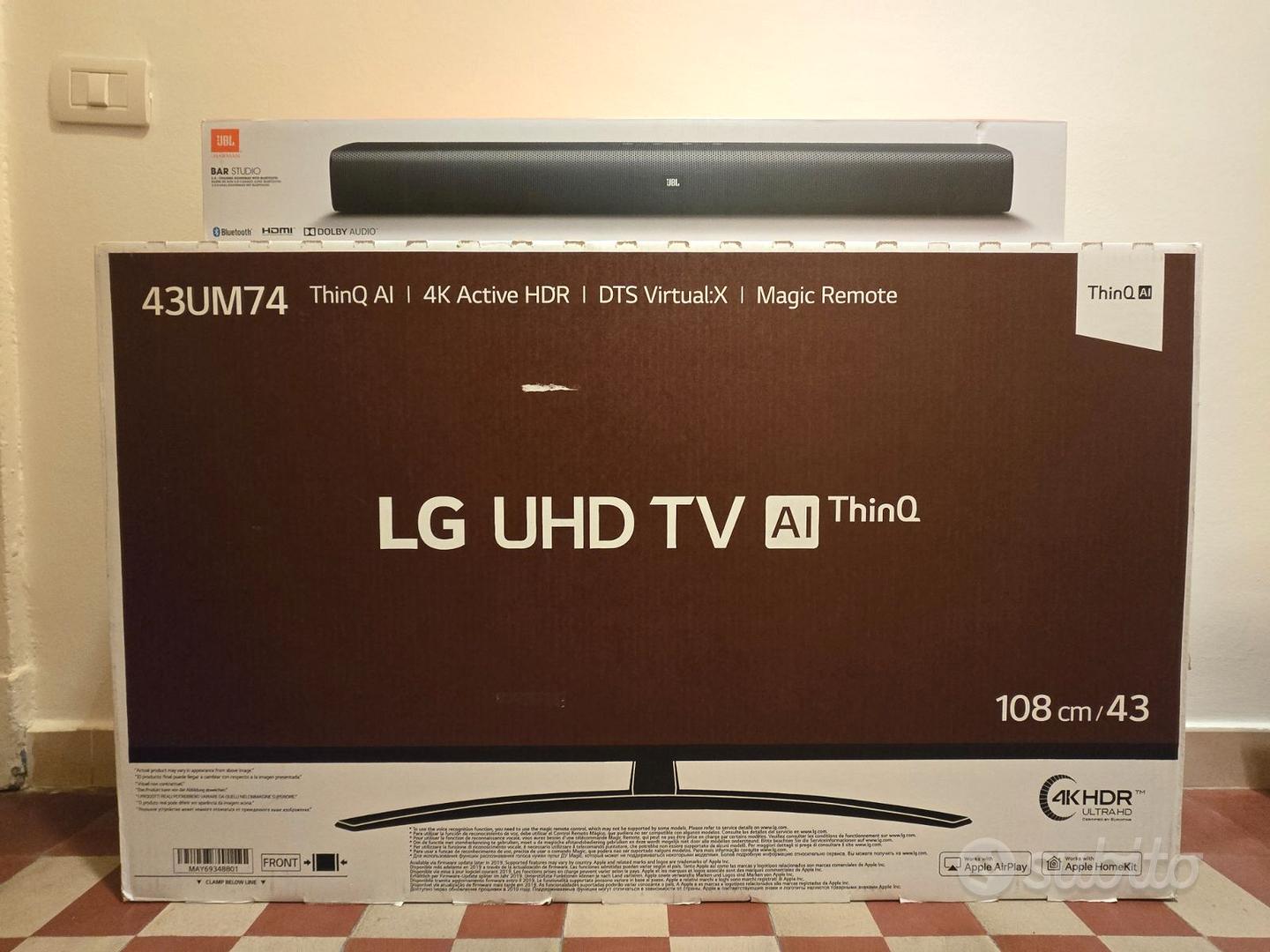 TV LG 43 UM7450PLA + Soundbar JBL BAR STUDIO - Audio/Video In vendita a ...
