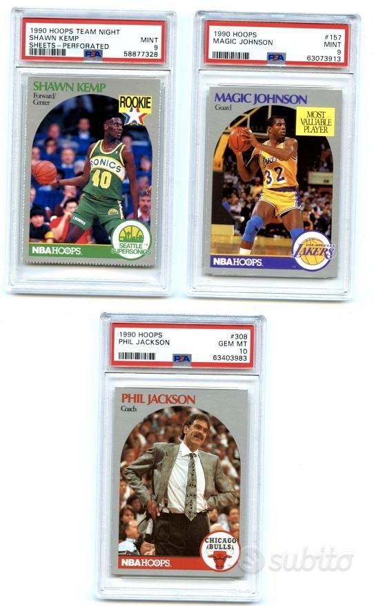 3 card NBA 1990 NBA Hoops - Shawn Kemp, Magic - Collezionismo In ...