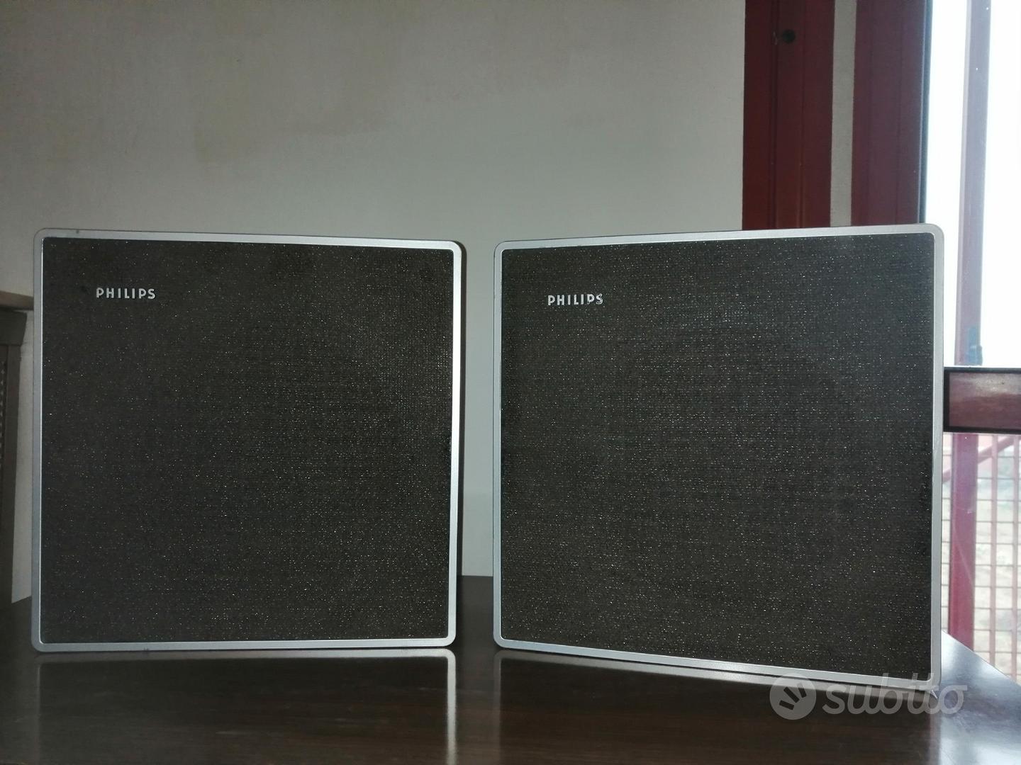 Casse stereo Philips vintage quadrate di legno - Audio/Video In vendita ...