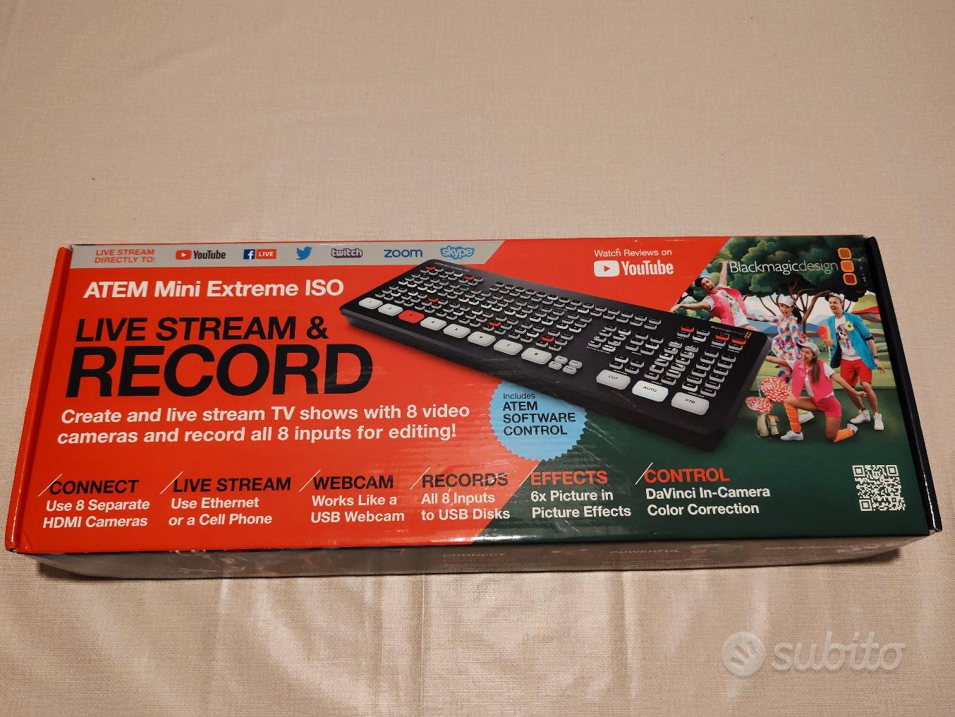 Mixer Video Blackmagicdesign ATEM Mini Extreme ISO - Audio/Video In vendita a Milano