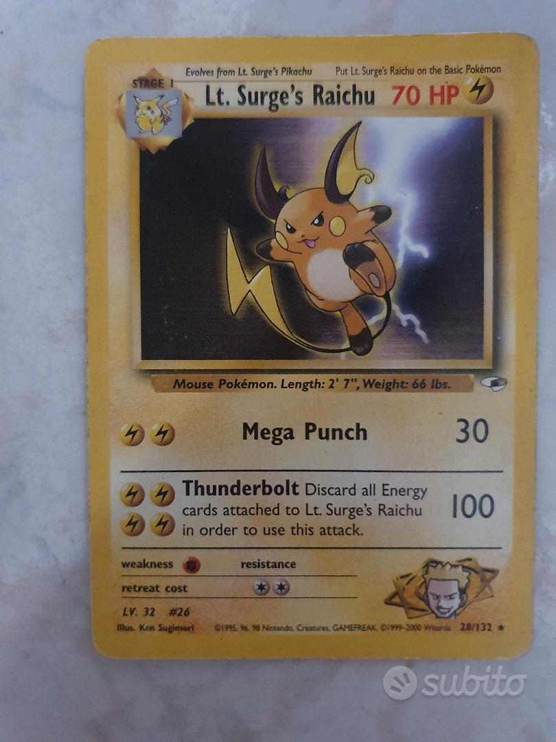 Carta Pokemon Lt Surge S Raichu Rara Collezionismo In Vendita A Milano