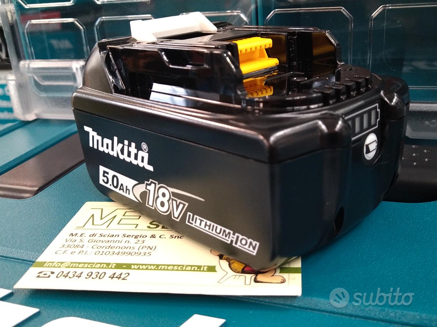 Batteria Makita 18V 5,0Ah BL1850B LED ORIGINALE - Giardino e Fai da te In vendita a Pordenone