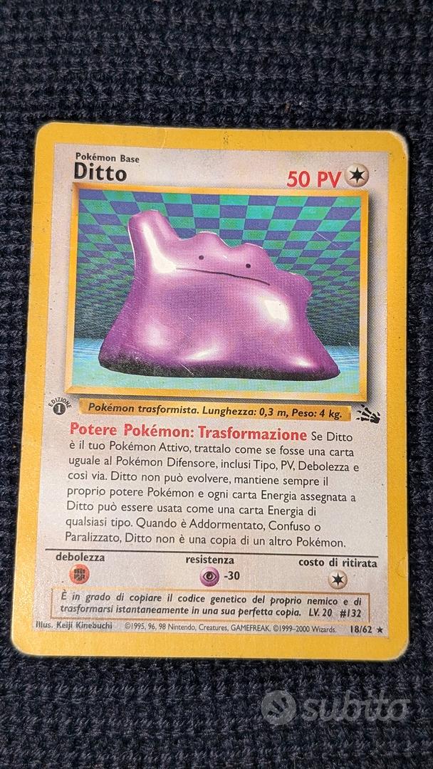 Carta Pokemon Ditto 18/62 Fossil Set Prima Edizion - Collezionismo In vendita a Roma