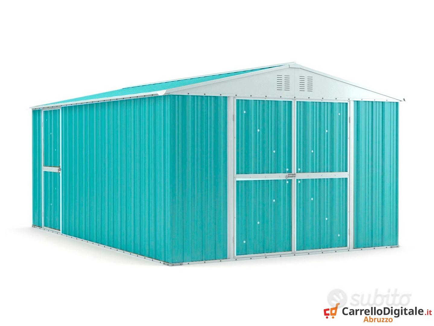 Subito - CarrelloDigitale.it - Box capanno acciaio lamiera 327x459cm azzurro - Giardino e Fai da ...