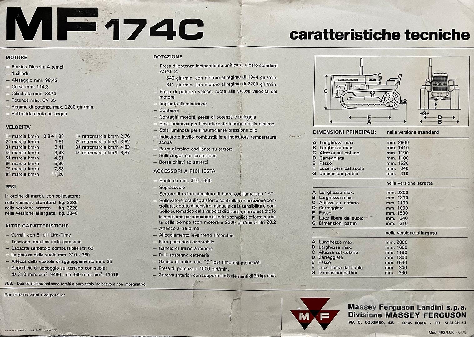 Trattore Massey Ferguson 174C standard - Veicoli commerciali In vendita ...