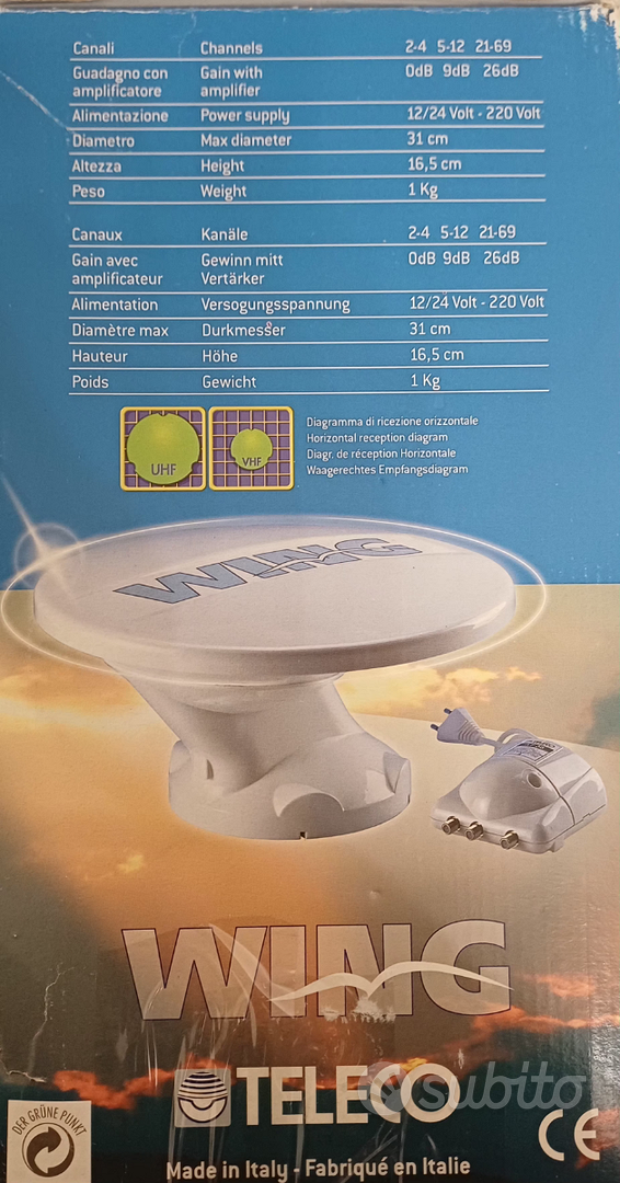 Antenna teleco wing - Caravan e Camper In vendita a Pescara