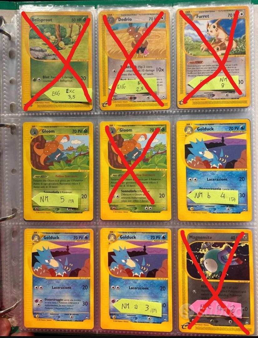 Carte pokemon OLD Set Aquapolis parte 1 - Collezionismo In vendita a Milano