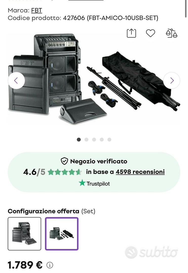 Impianto audio fbt amico - Audio/Video In vendita a Verona