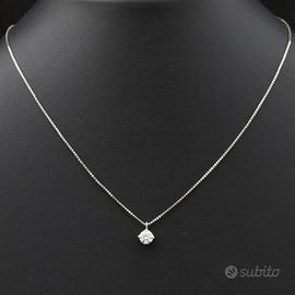 Subito - ORO 2000 - COLLANA PUNTO LUCE ORO BIANCO 18KT DIAMANTI 0.40CT ...