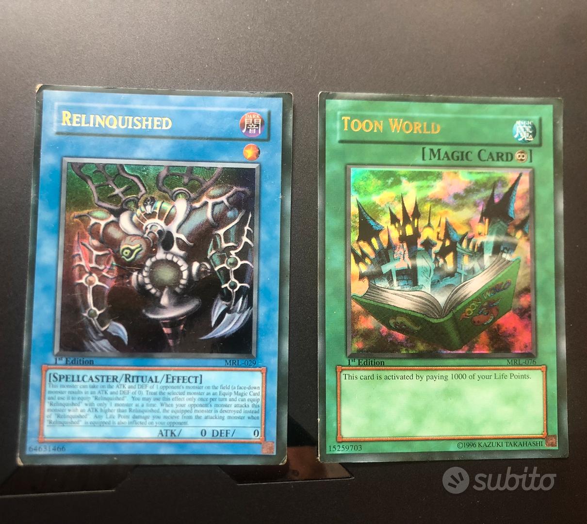 Duo carte yu-gi-oh ,Relinquished e Toon World, - Collezionismo In ...