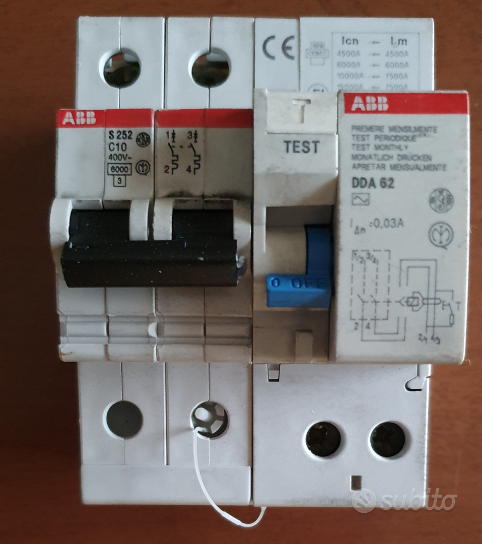 ABB magnetotermico S 252 C10 differenziale DDA 62 - Giardino e Fai da ...