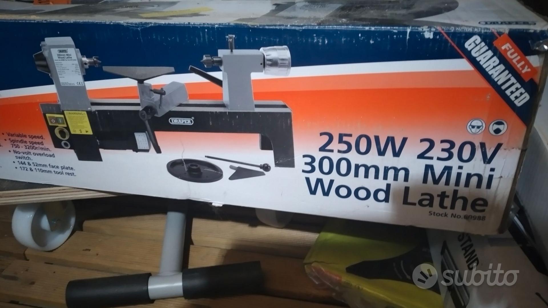 Draper Mini Tornio per Legno, 250 W, 230 V, - Giardino e Fai da te In ...